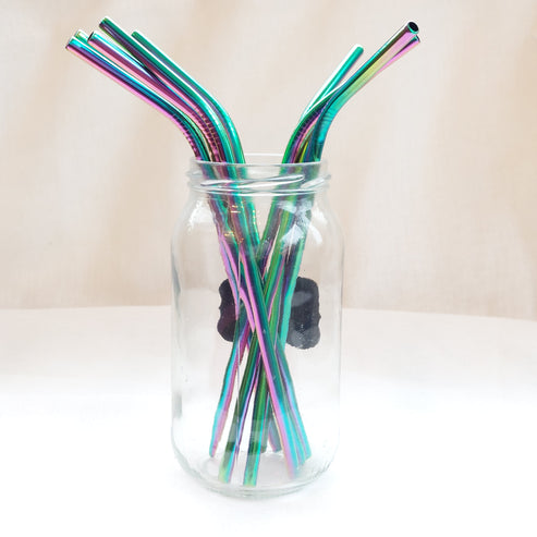 Stainless steel rainbow straw – Blueberry Den Ltd